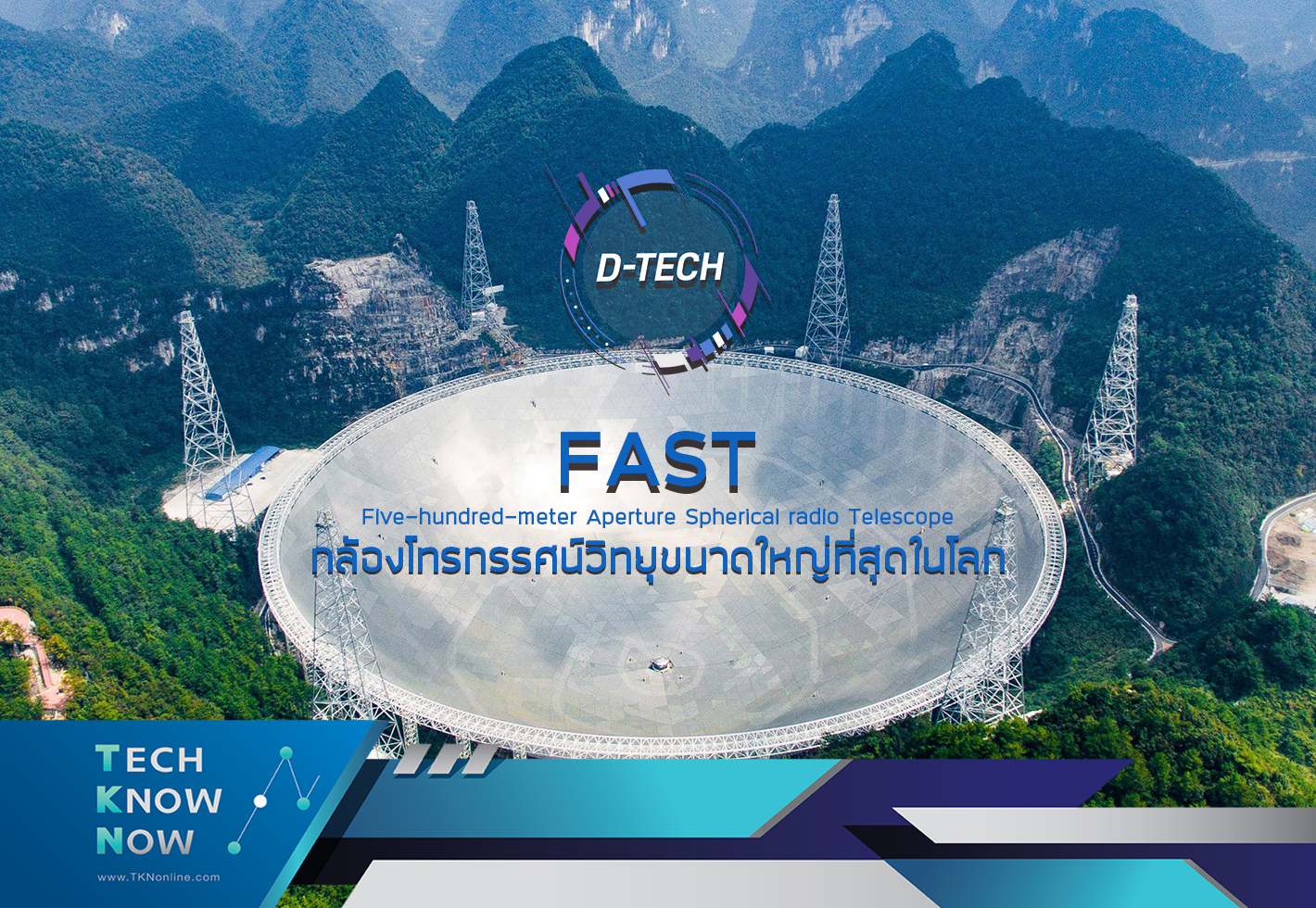 D Tech : FAST กล้องโทรทรรศน์วิทยุที่ใหญ่ที่สุดในโลก - TKNonline